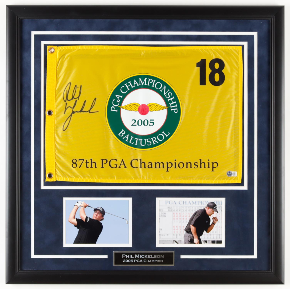 Phil Mickelson Signed 2005 87th PGA Championship Custom Framed Pin Flag ...
