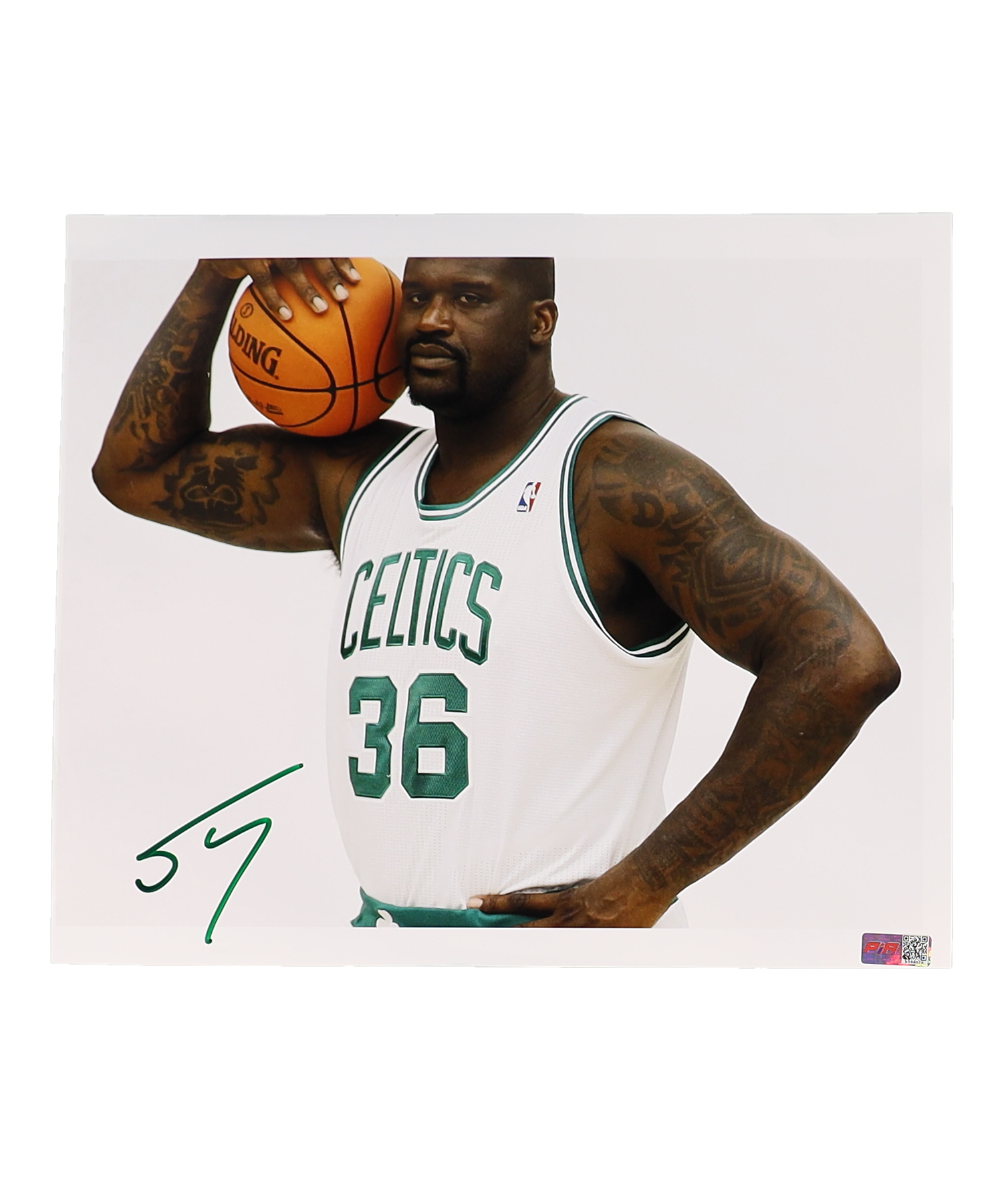 Shaquille O'Neal Signed Celtics 11x14 Photo (PIA) | Pristine Auction