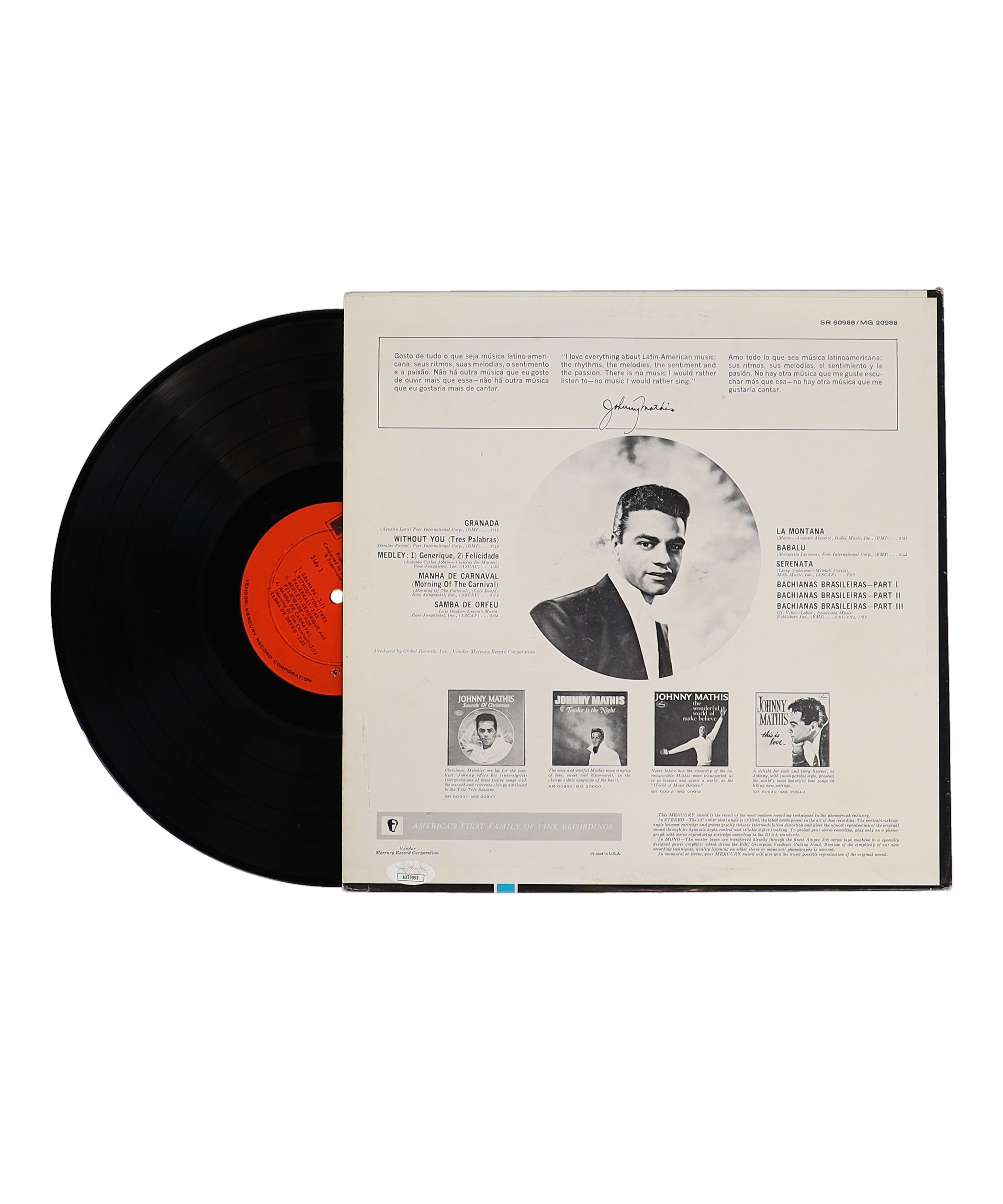 Johnny Mathis Signed "Olé" Vinyl Record Album (JSA) | Pristine Auction