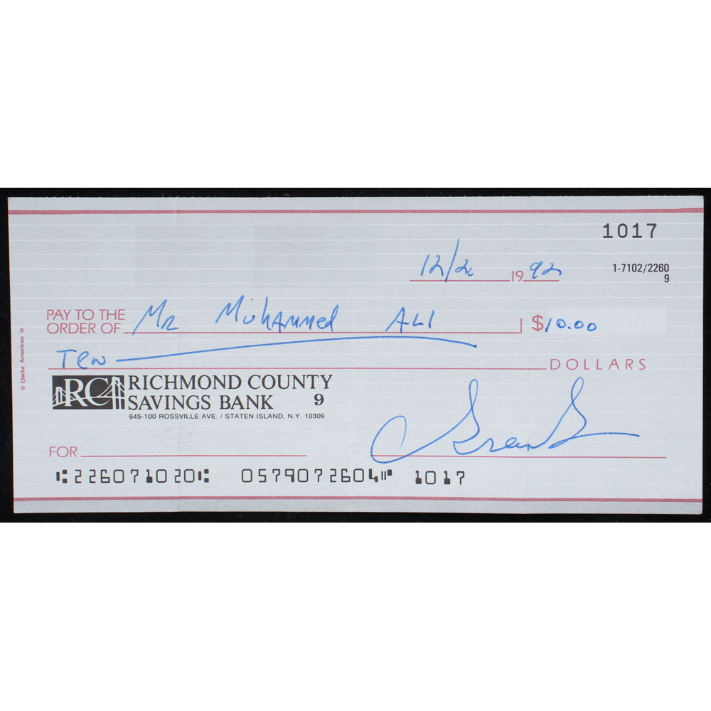 Muhammad Ali Signed 1992 Personal Bank Check (JSA) | Pristine Auction