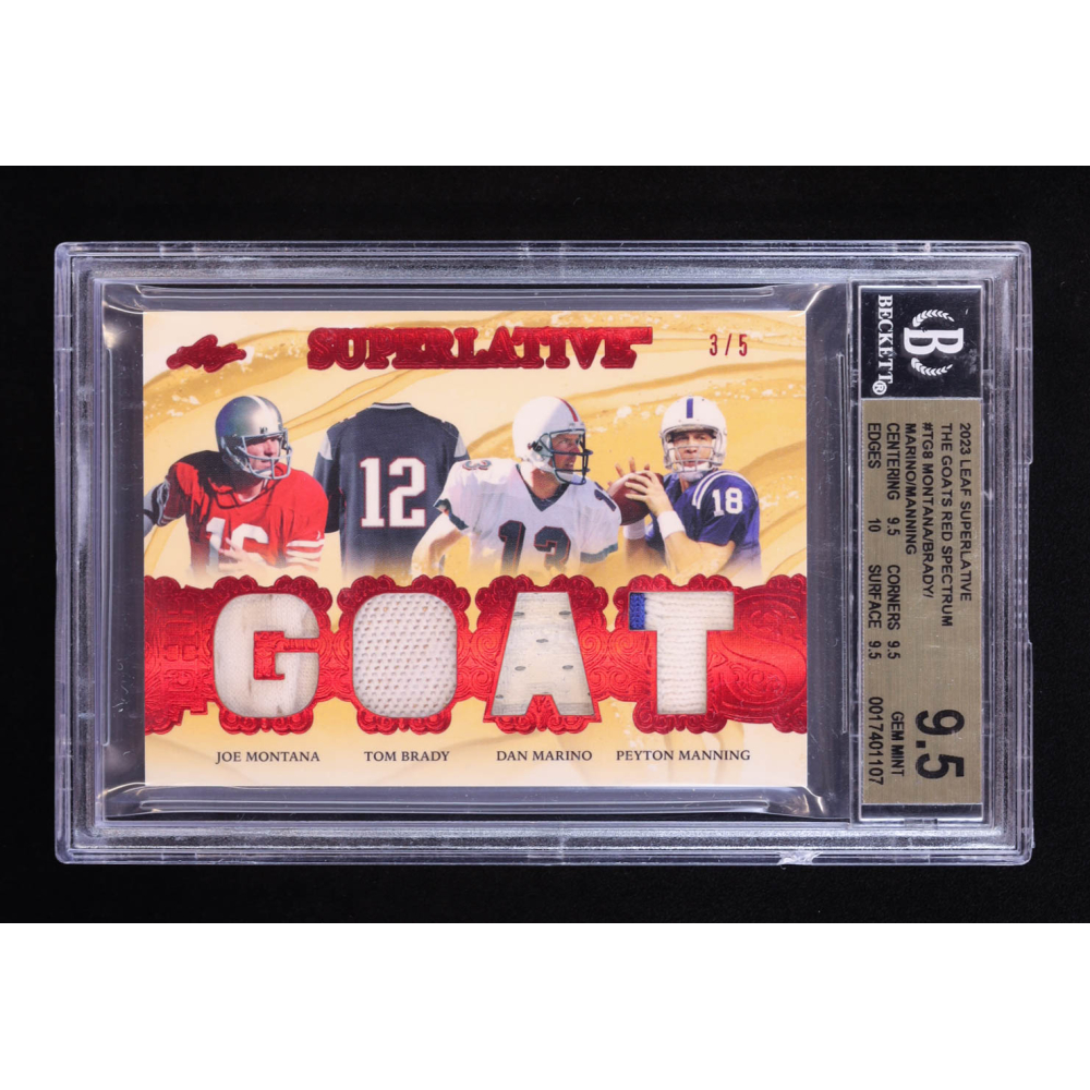 Joe Montana / Tom Brady / Dan Marino / Peyton Manning 2023 Leaf ...