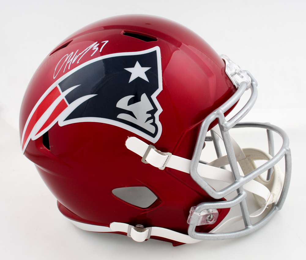 Damien Harris Signed Patriots Full-Size Flash Alternate Speed Helmet ...