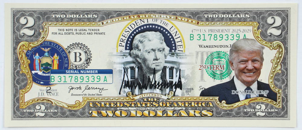 Donald Trump Genuine Legal Tender U.S. $2 Two Dollar Bill Commemorative ...