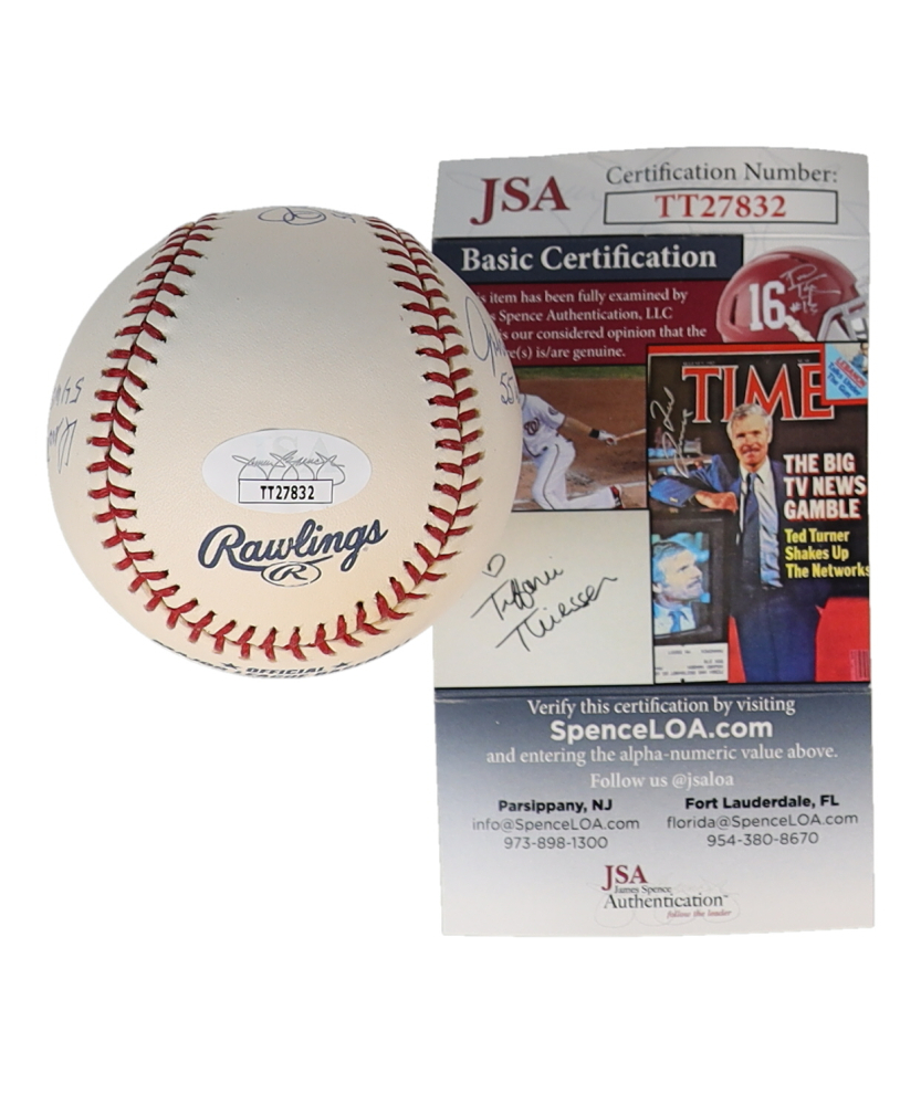 Don Larsen, Dusty Rhodes & Johnny Podres Signed OML Baseball Inscribed "56 WS MVP", "54 WS MVP ...