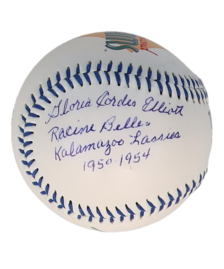 Gloria Cordes Elliott Signed Diamond Dreams Hall of Fame Logo Baseball ...