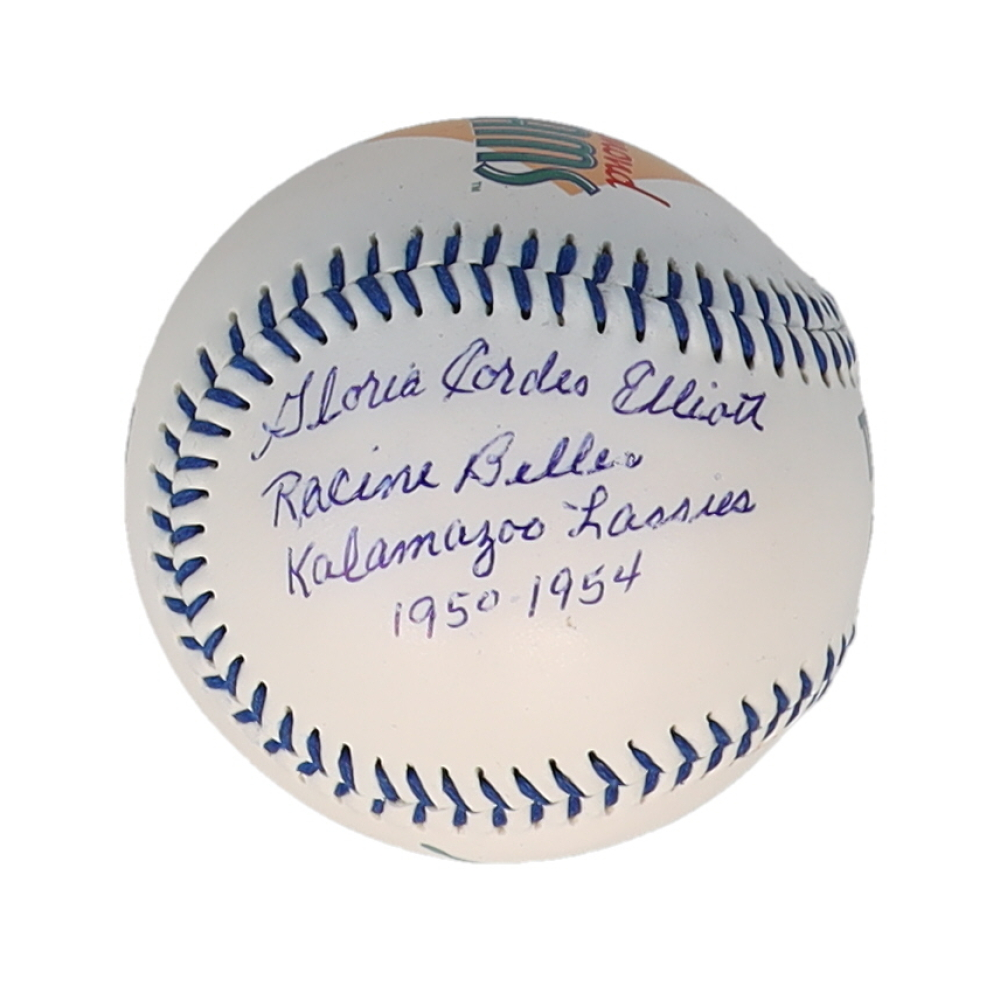 Gloria Cordes Elliott Signed Diamond Dreams Hall of Fame Logo Baseball ...