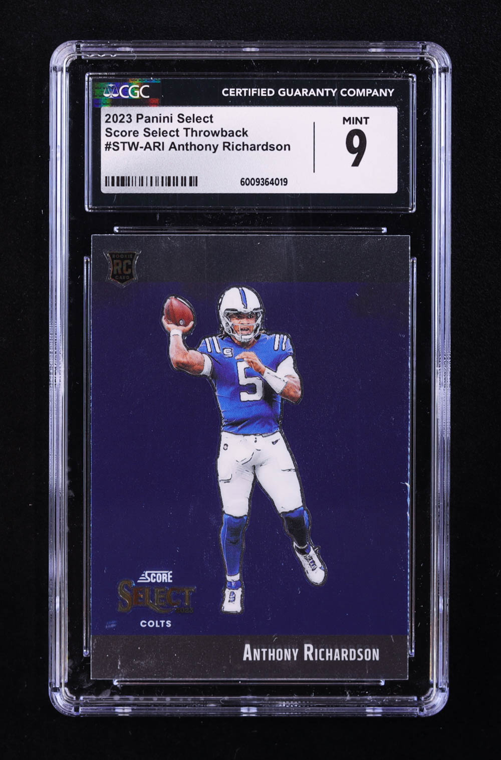 Anthony Richardson 2023 Select Score Select Throwback #3 RC (CGC 9 ...