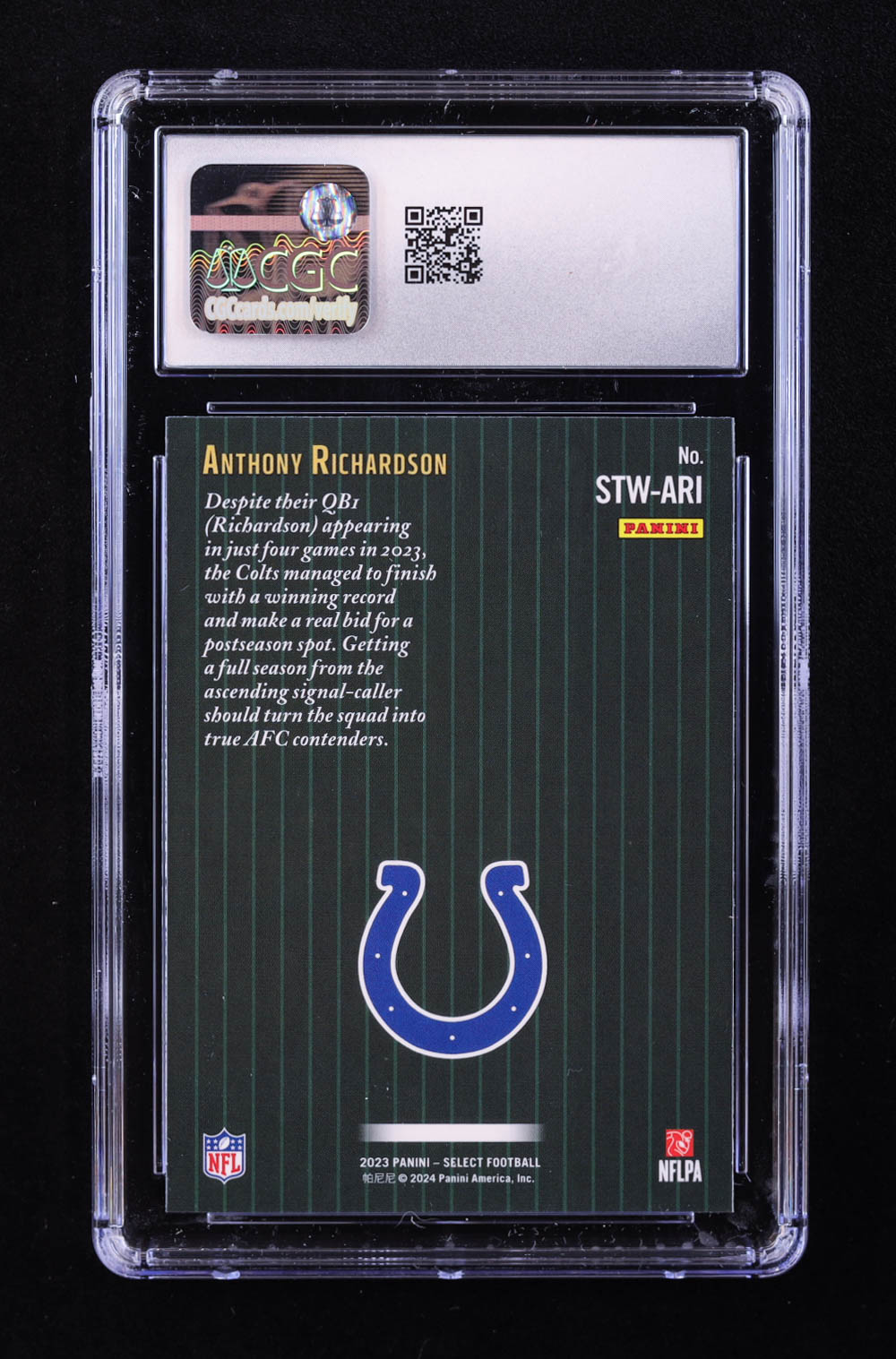 Anthony Richardson 2023 Select Score Select Throwback #3 RC (CGC 9 ...