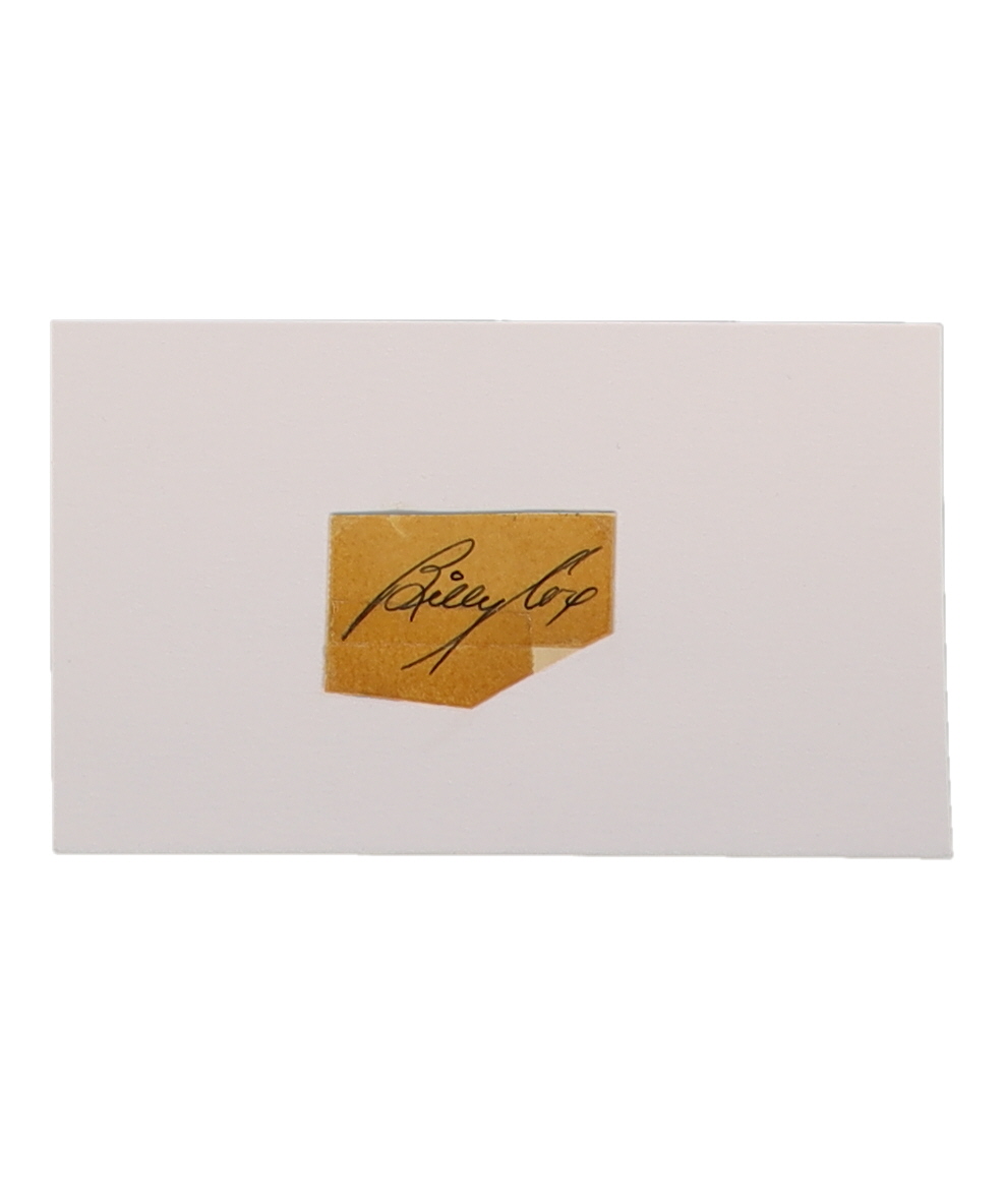 Billy Cox Signed Cut On Index Card (JSA) | Pristine Auction