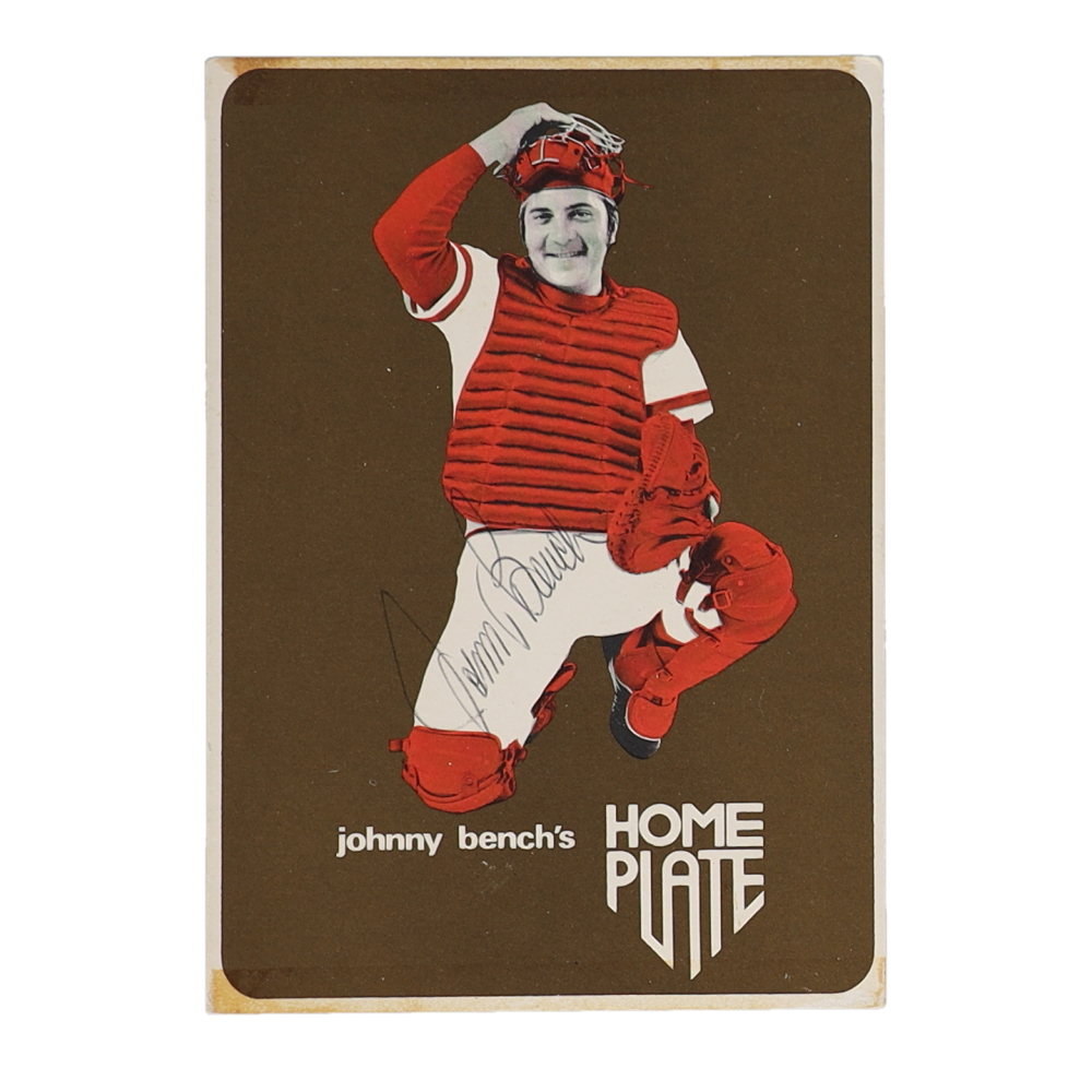 Johnny Bench Signed Vintage "Johnny Bench's Home Plate" Restaurant ...