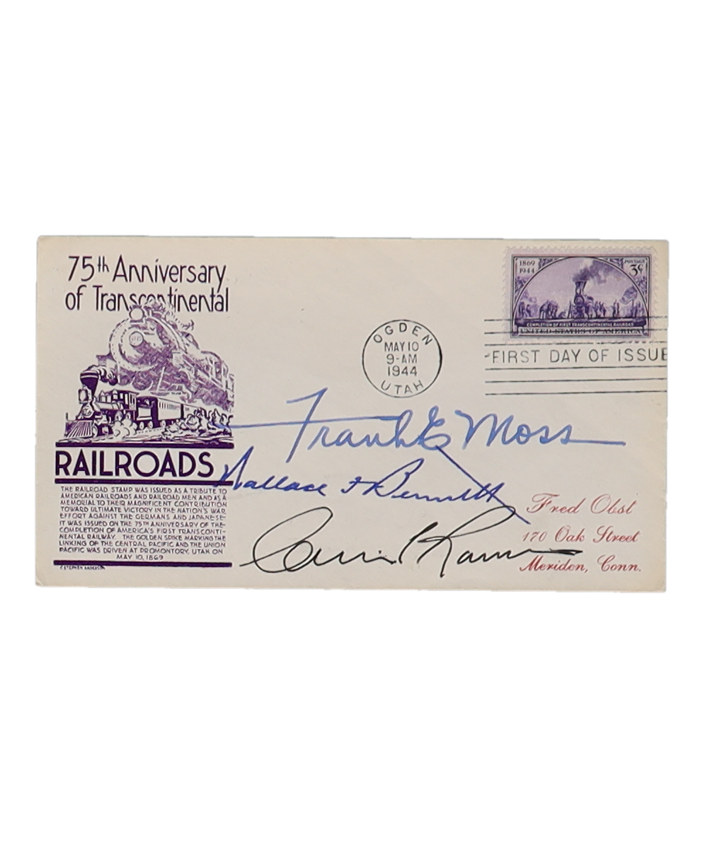 Wallace Bennett, Frank Moss & (1) Other Signed 1944 FDC Cachet (JSA ...