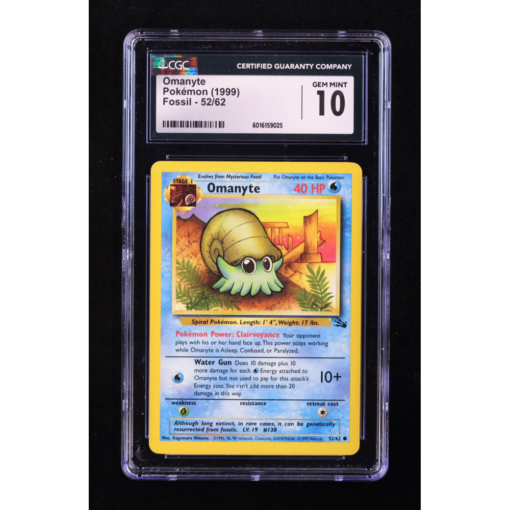 Omanyte Pokemon 1999 Fossil #52 (CGC 10) | Pristine Auction