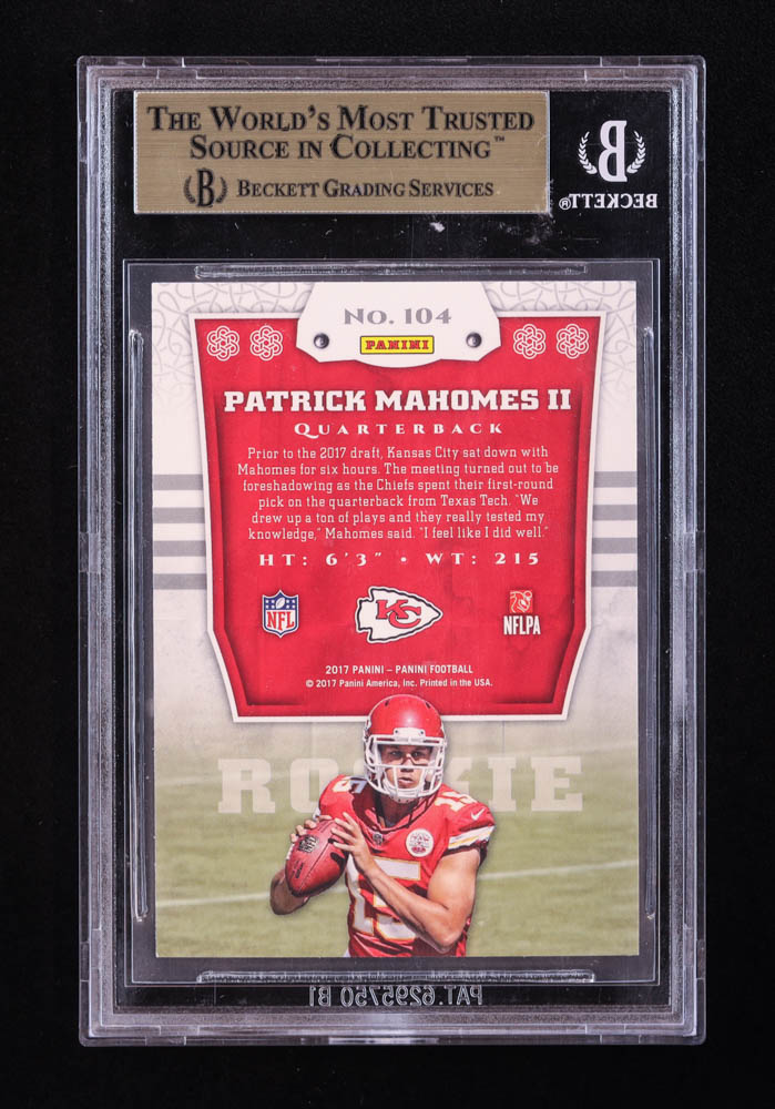 Patrick Mahomes II 2017 Panini Chainmail Armor #104 RC (BGS 9.5 ...