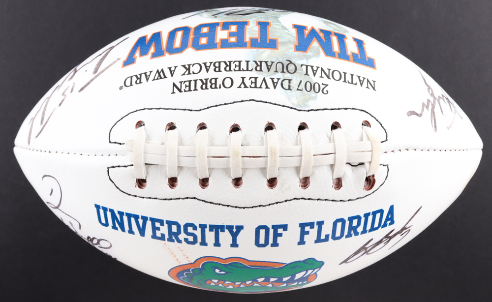 Florida Gators Logo Tim Tebow Commemorative Football Signed By (5) With ...