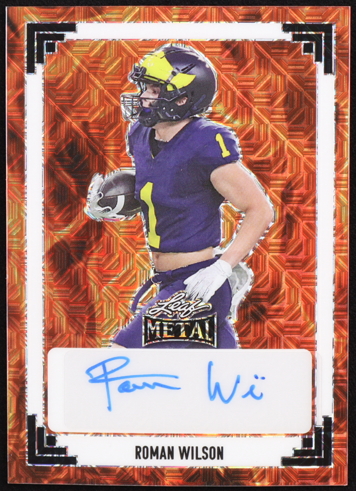Roman Wilson 2024 Leaf Metal Autographs Mojo Fire #91ARW1 RC #4/6 ...