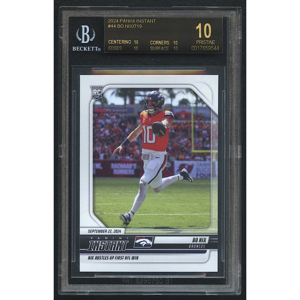 Bo Nix 2024 Panini Instant #44 RC (BGS Black Label 10) | Pristine Auction
