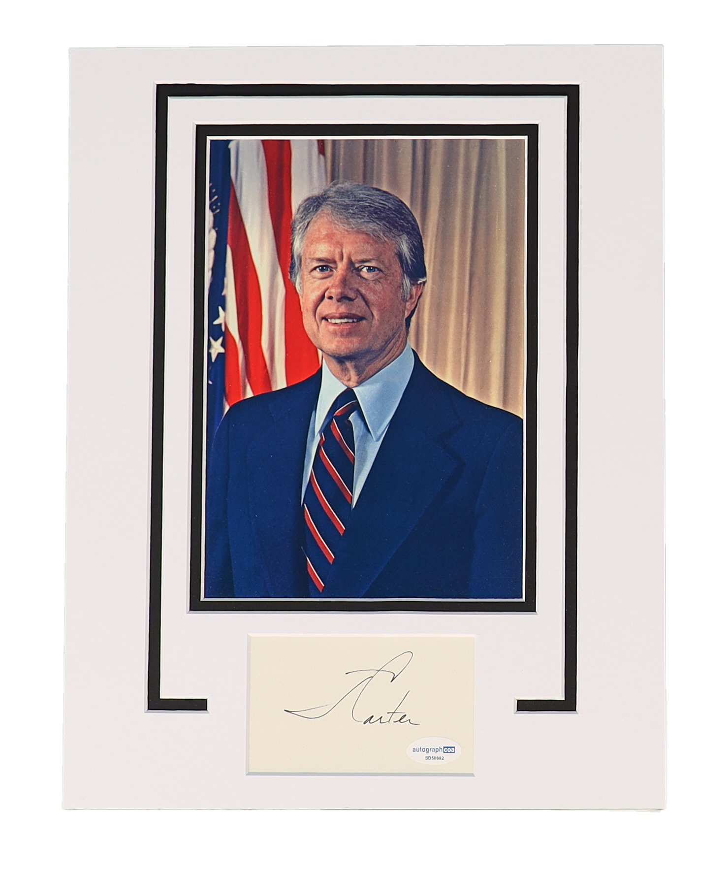 Jimmy Carter Signed 11x14 Custom Matted Cut (ACOA) | Pristine Auction