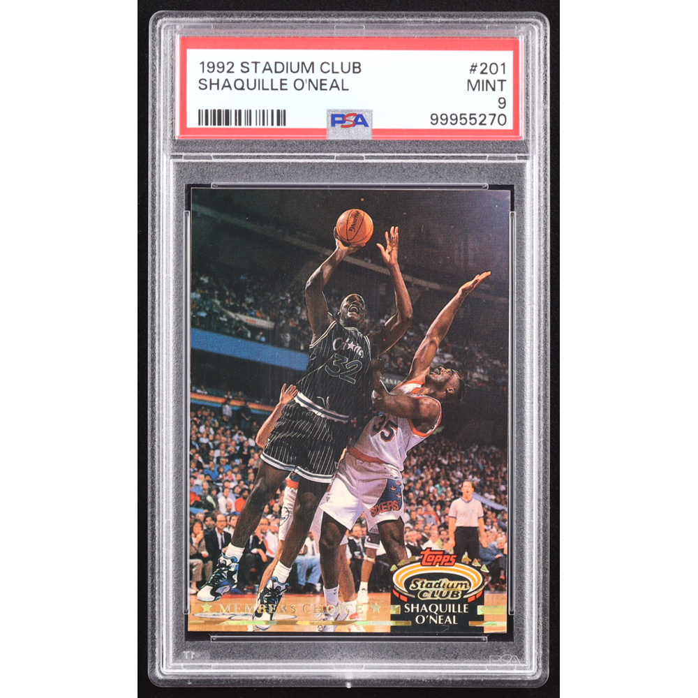 Shaquille O'Neal 1992-93 Stadium Club #201 MC RC (PSA 9) | Pristine Auction