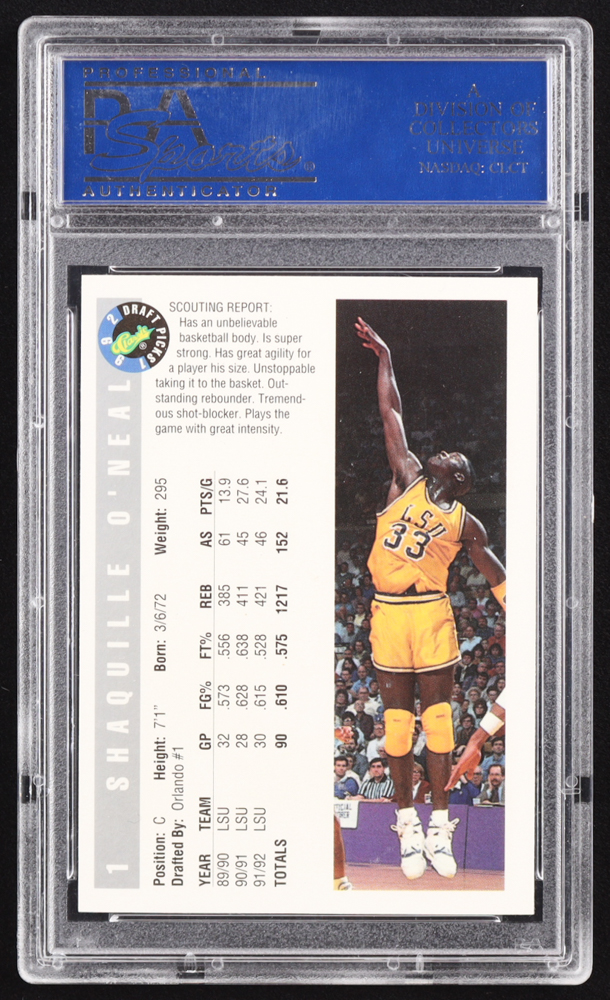 Shaquille O'Neal 1992 Classic Draft Picks #1 RC (PSA 9) | Pristine Auction