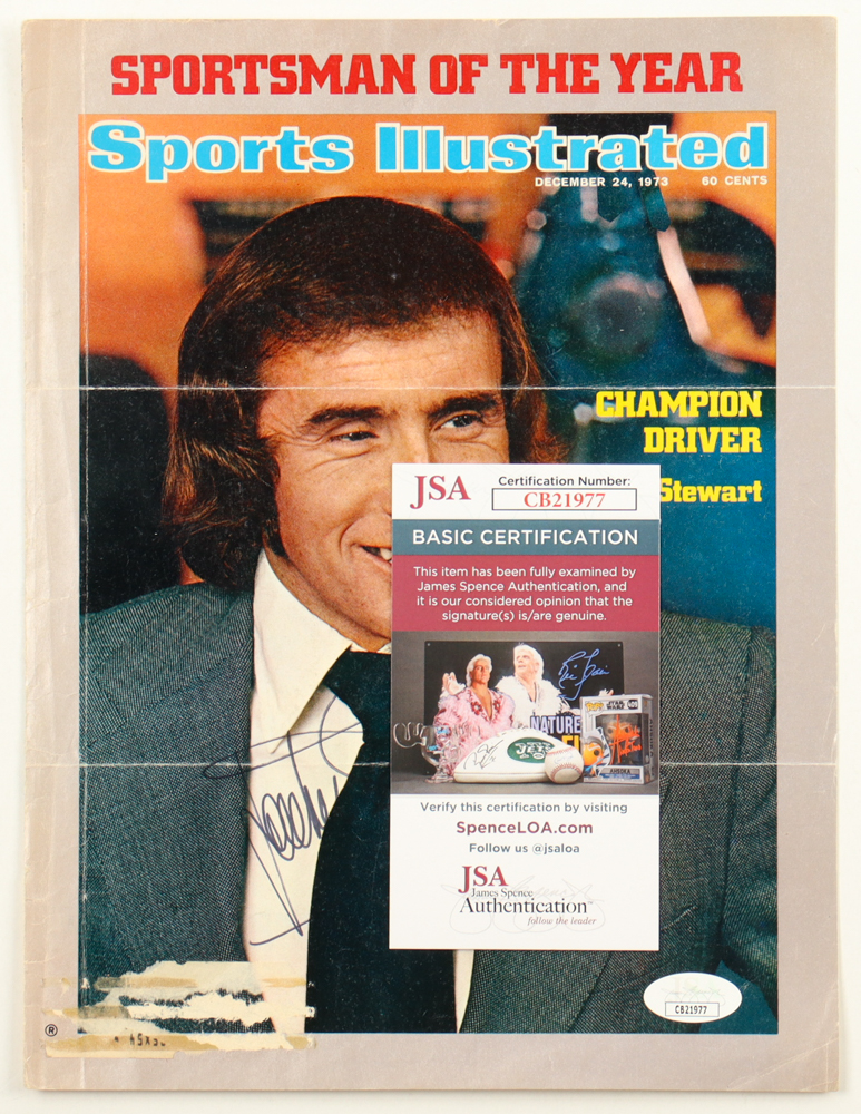 Jackie Stewart Signed 1973 Sports Illustrated Magazine Cover (JSA) | Pristine Auction