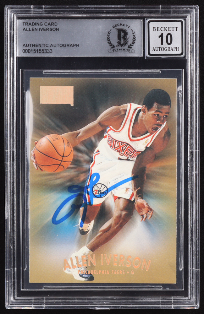 Allen Iverson Signed 1997-98 SkyBox Premium #100 (BGS | Autograph Grade ...