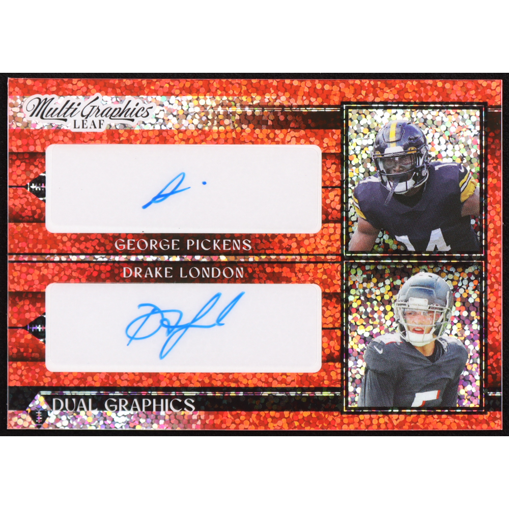 George Pickens / Drake London 2023 Leaf MultiGraphics Dual Graphics Red ...