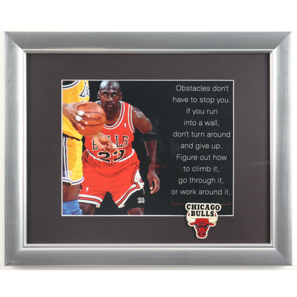 Michael Jordan "Obstacles Don't..." Bulls Custom Framed Print Display ...