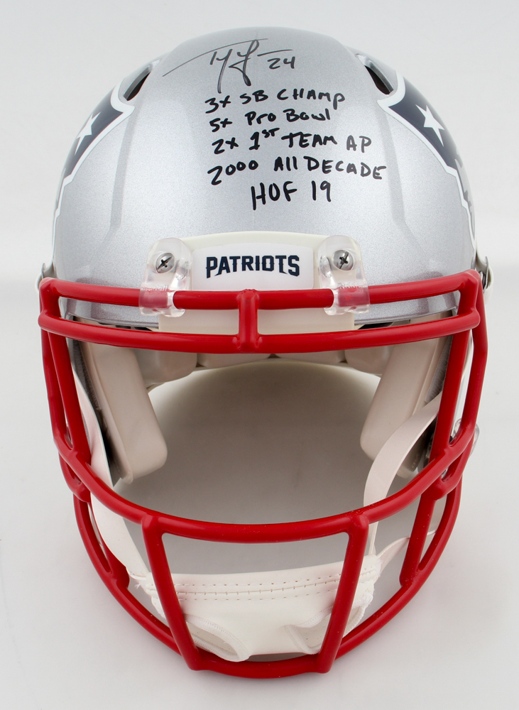 Ty Law Signed Patriots Full-Size Authentic On-Field Speed Helmet With ...