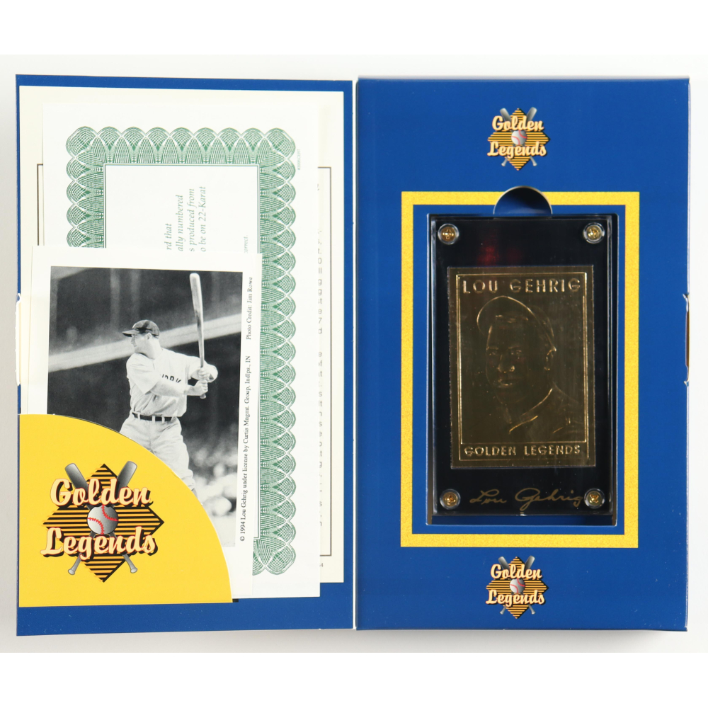 Lou Gehrig 1995 Golden Legends 23KT Gold Trading Card #GL3 | Pristine ...