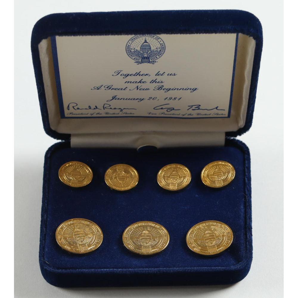 Boxed Set of (7) Vintage 1981 Ronald Reagan & George Bush Inauguration ...