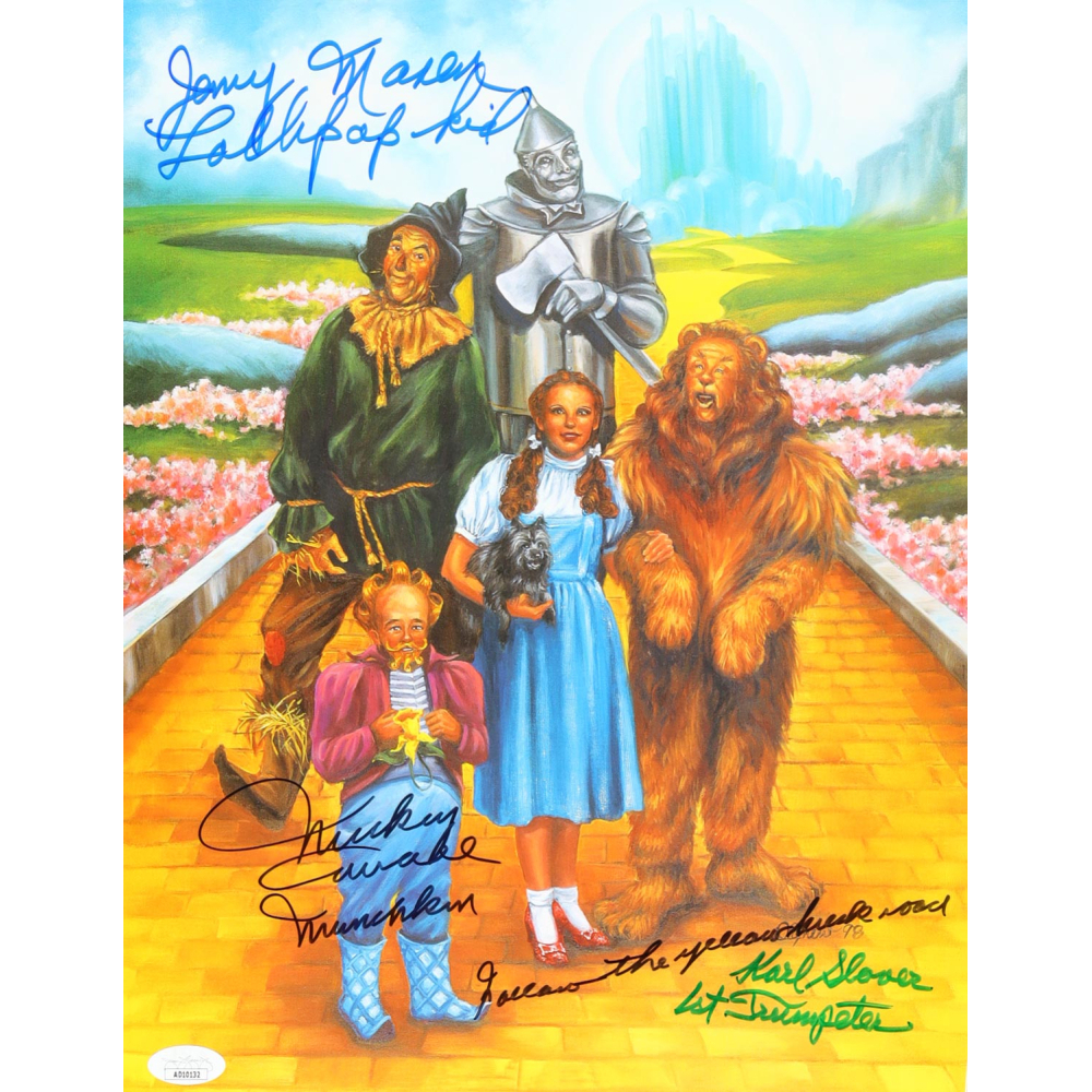 Mickey Carroll, Jerry Maren & Karl Slover Signed "The Wizard of Oz ...