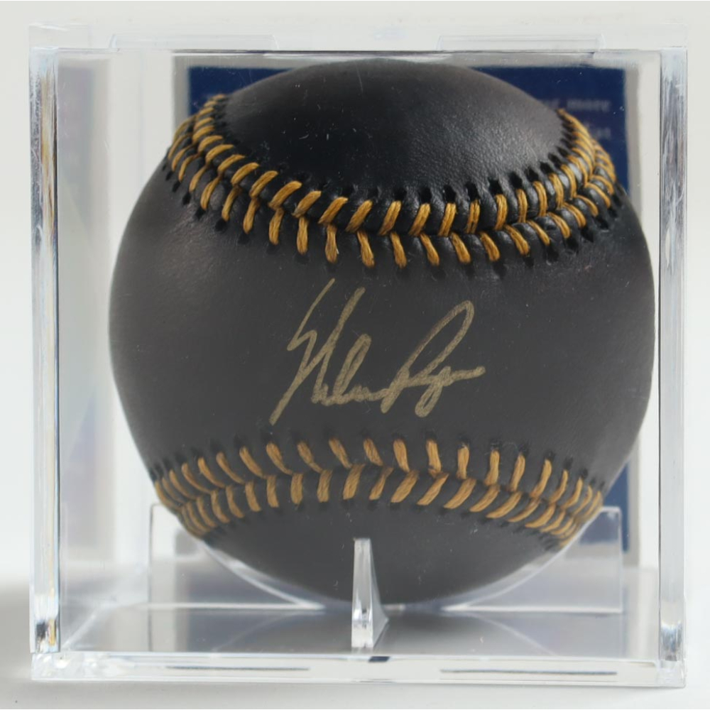 Nolan Ryan Signed OML Black Leather Baseball with Display Case (PSA ...