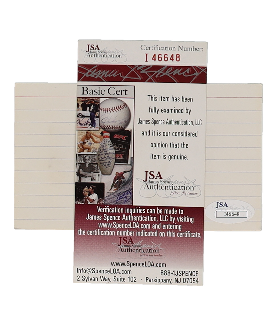 Red Barber Signed Cut On Index Card Inscribed "Sincerely" (JSA ...