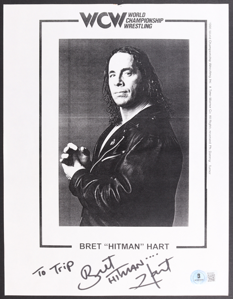Brett "Hitman" Hart Signed WWE 8x10 Photo (Beckett) | Pristine Auction
