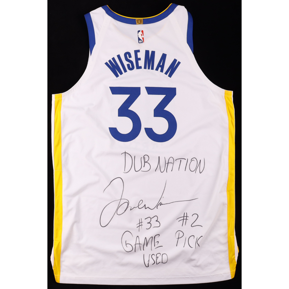 James Wiseman Signed Game-Used Warriors Jersey Inscribed "Dub Nation ...