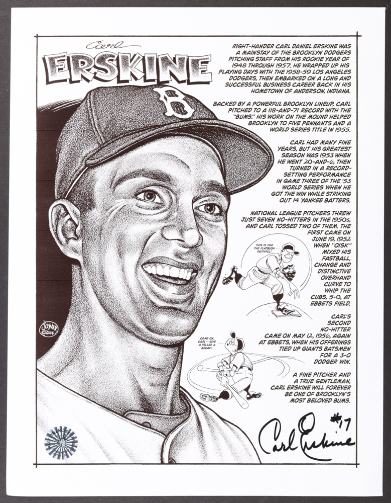 Carl Erskine Signed Dodgers 8x10 Photo (Tracy Stallard) | Pristine Auction