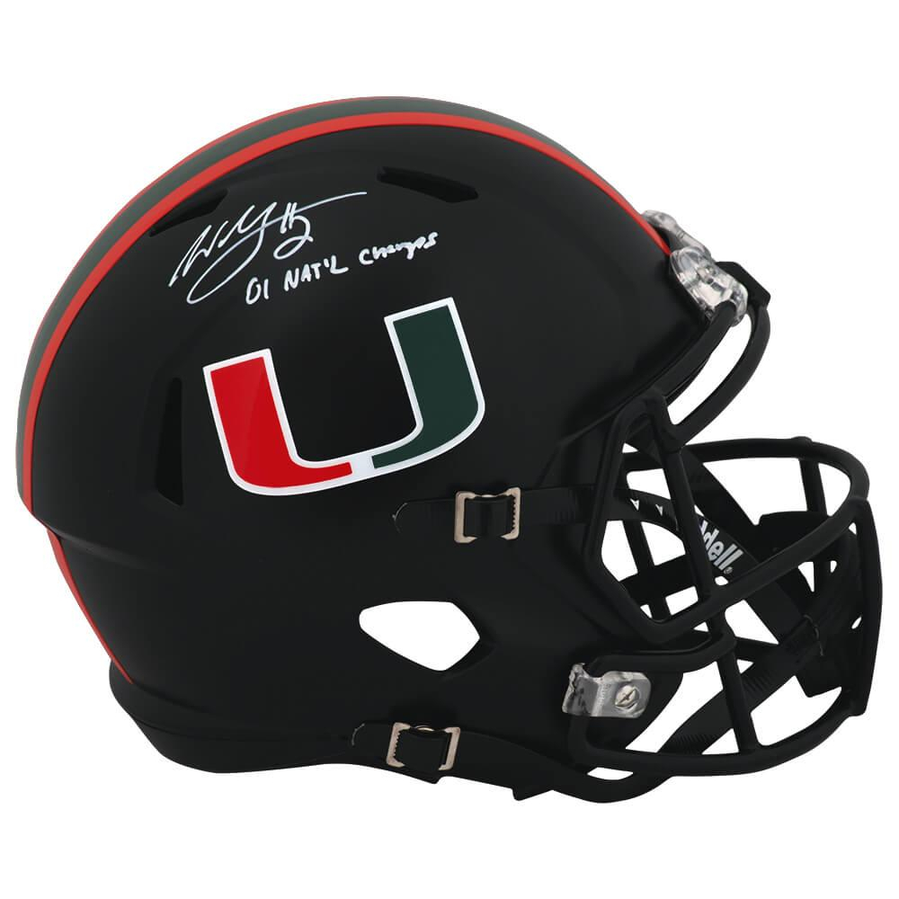 Willis McGahee Signed Miami Hurricanes Full-Size Speed Helmet Inscribed ...