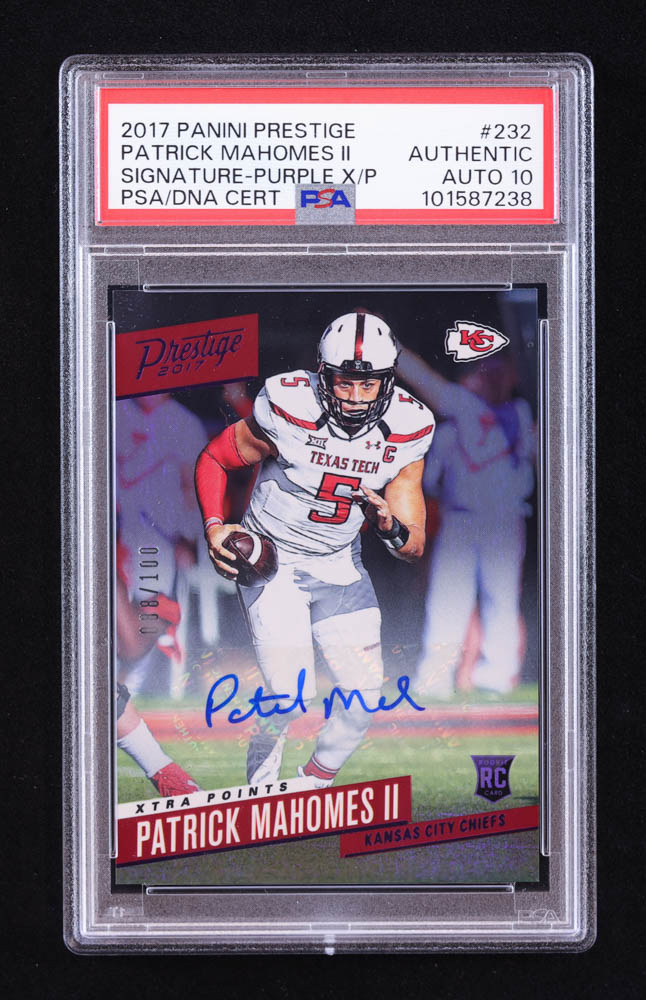 Patrick Mahomes II 2017 Panini Prestige Purple X/P Signatures #232 RC ...