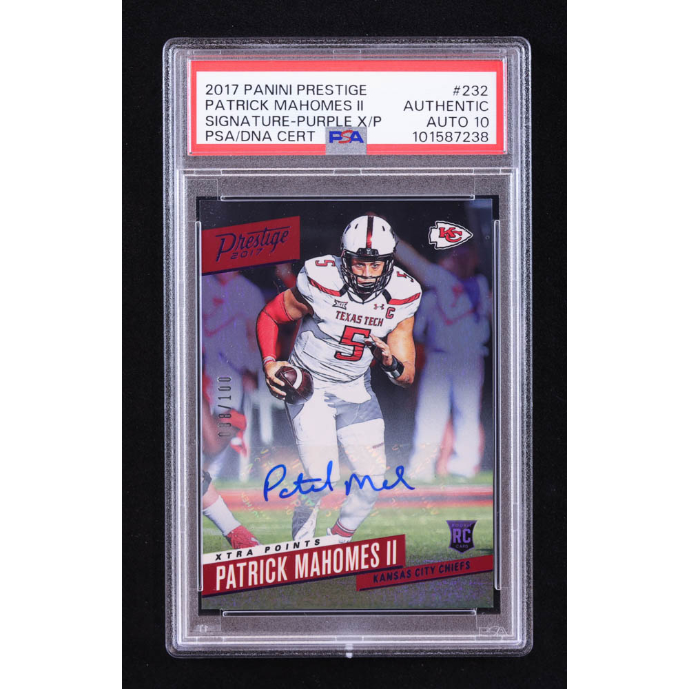 Patrick Mahomes II 2017 Panini Prestige Purple X/P Signatures #232 RC ...