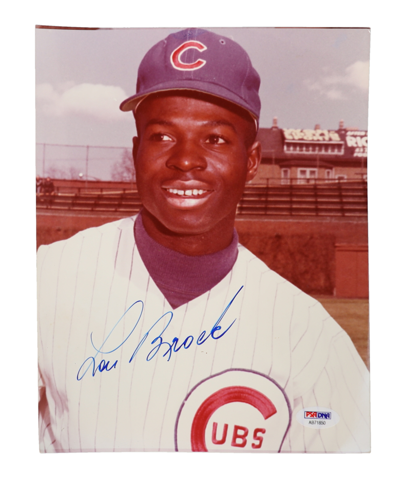 Lou Brock Signed Cubs 8x10 Photo (PSA) | Pristine Auction