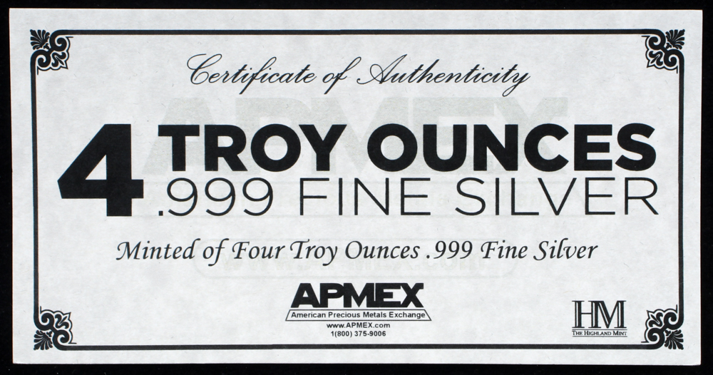 APMEX The Highland Mint "Peanuts" 4 Troy Oz .999 Fine Silver Bullion ...