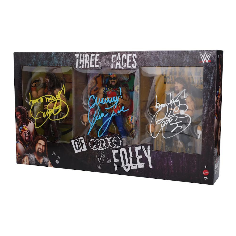 Mick Foley Signed WWE Elite Collection Action Triple Figure Set with ...
