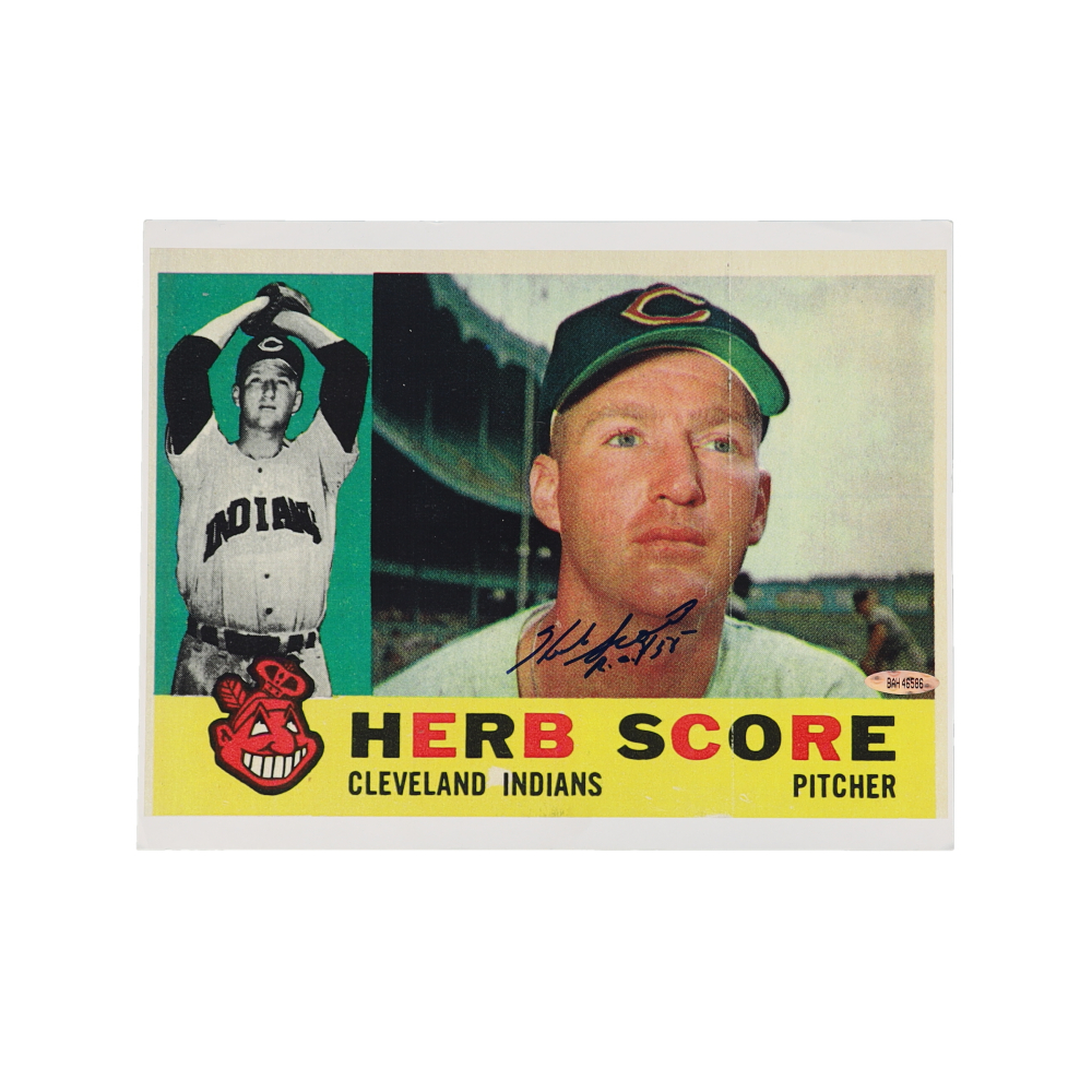 Herb Score Signed Indians 8.5x11 Photo Inscribed "R.O.Y. 55" (UDA ...