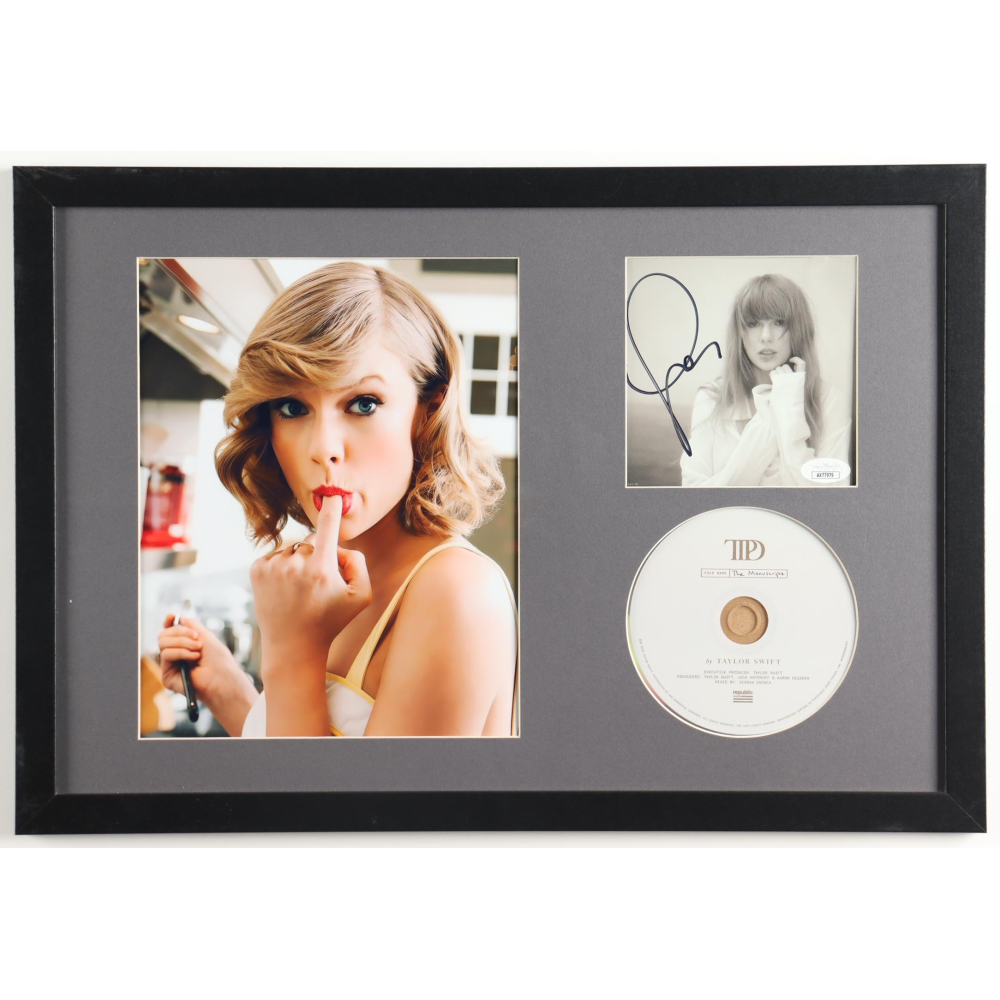 Taylor Swift Signed Custom Framed "The Tortured Poets Department" CD ...