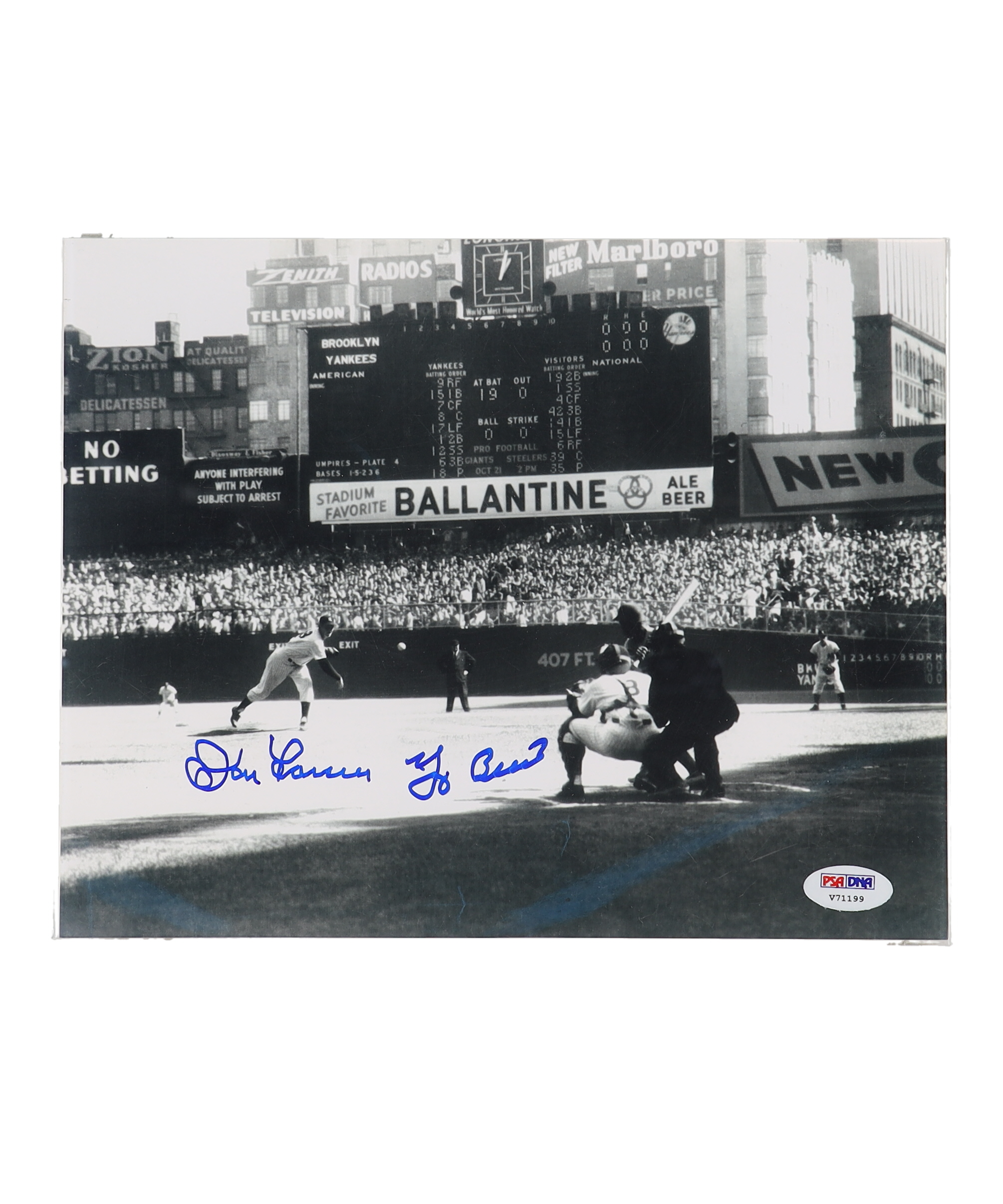 Yogi Berra & Don Larsen Signed Yankees 8x10 Photo (PSA) | Pristine Auction