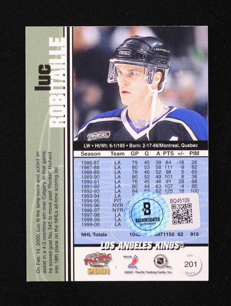 Luc Robitaille Signed 2000-01 Pacific #201 (Beckett) | Pristine Auction