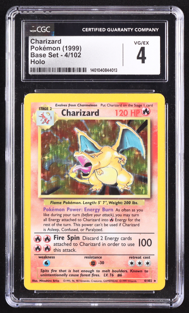 Charizard 1999 Pokemon Base Unlimited #4 Holo (CGC 4) | Pristine Auction