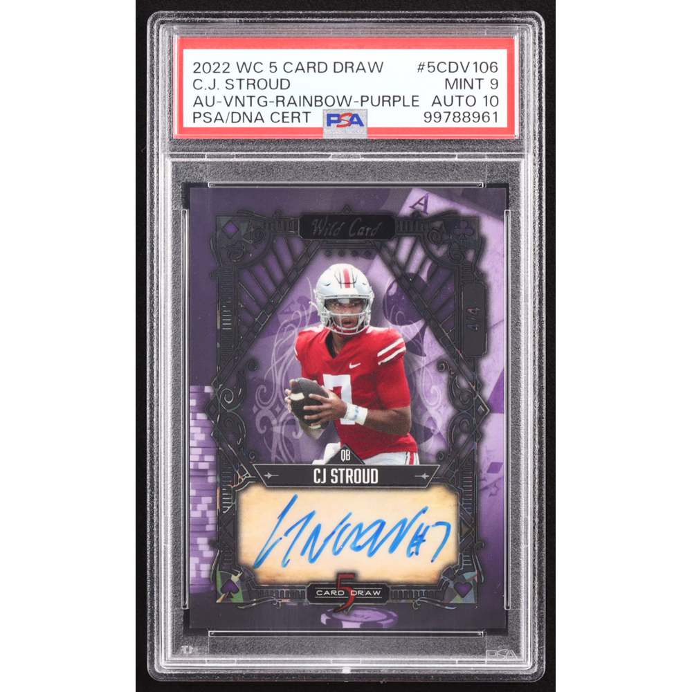 CJ Stroud 2022 Wild Card 5 Card Draw Autographs Rainbow Purple #5CDV106 ...
