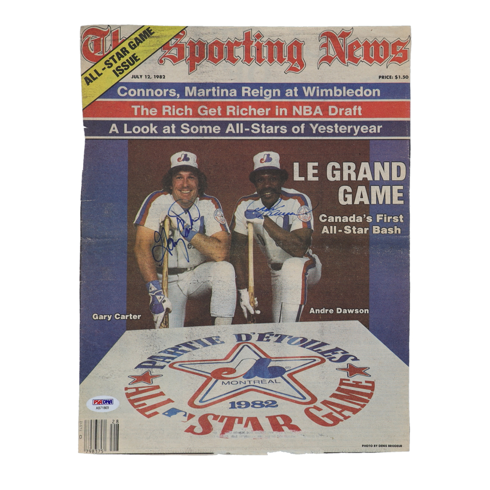 Gary Carter & Andre Dawson Signed 1982 "The Sporting News" Newspaper ...