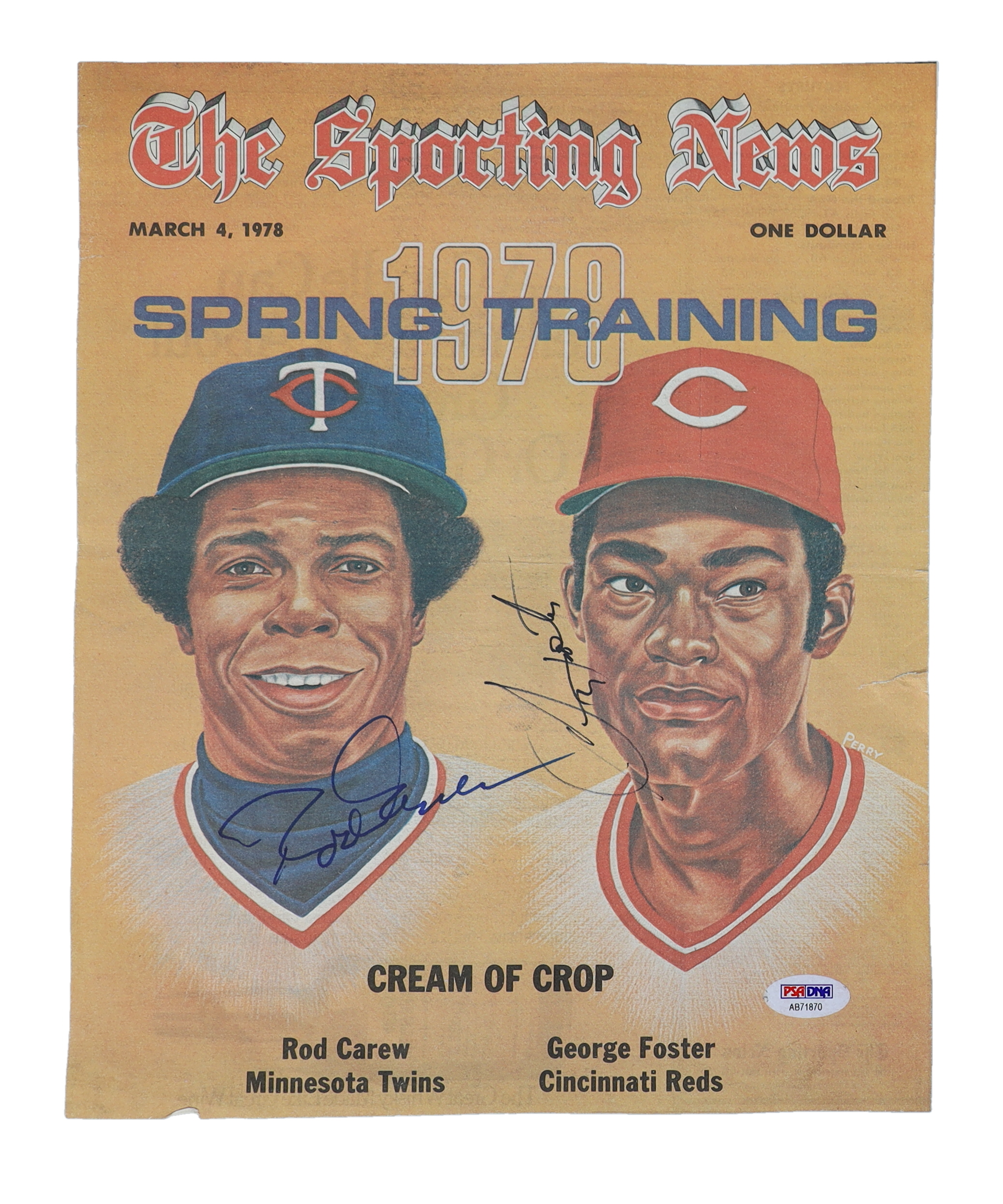 Rod Carew & George Foster Signed 1978 "The Sporting News" Newspaper Cut ...